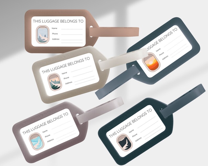Printable Luggage Tag Insert Digital Download Travel Tag Insert Digital ...