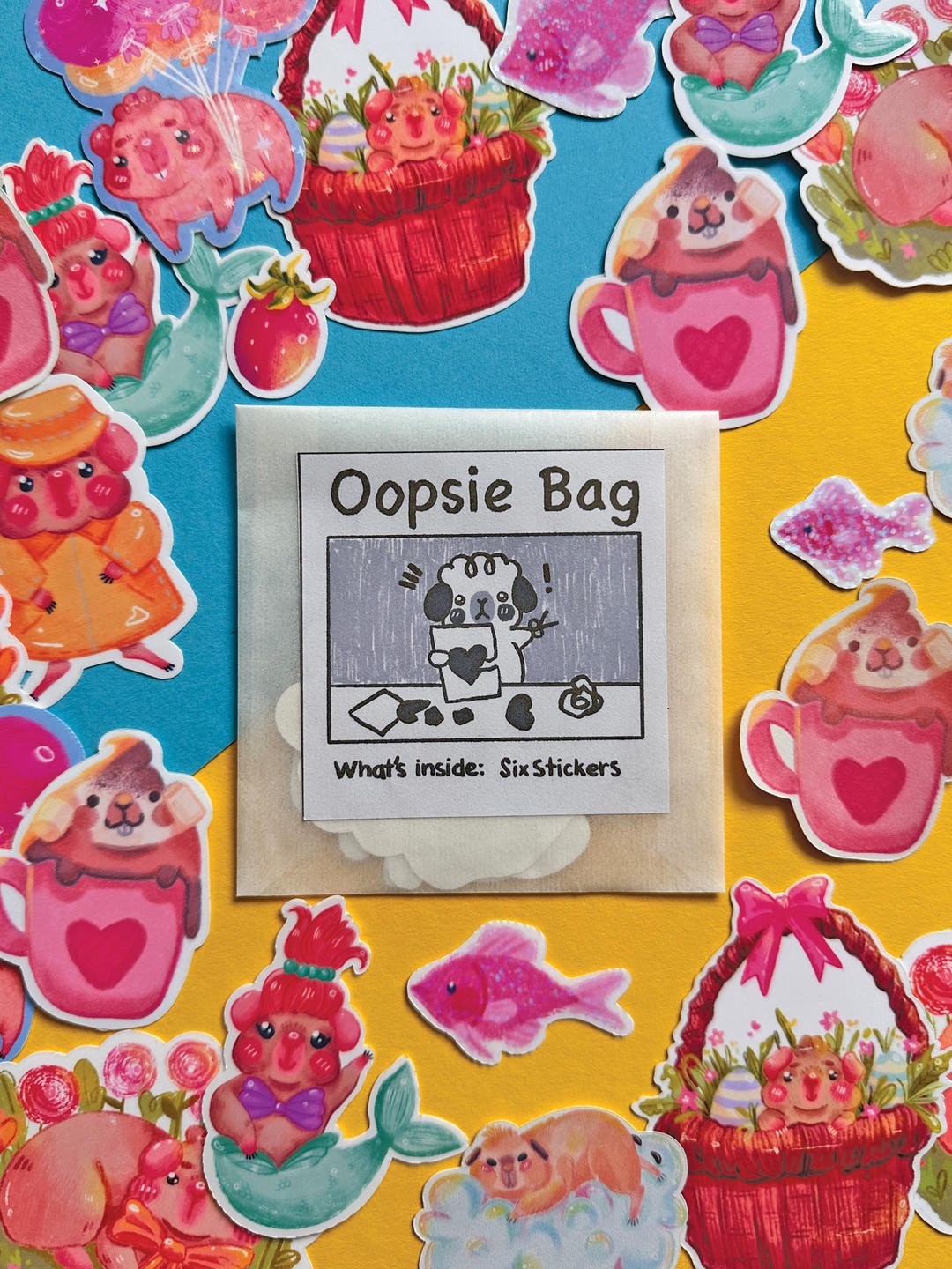 Kawaii Animal Sticker Oopsie Bag, Hand Drawn Art, B-grade Stickers - Etsy
