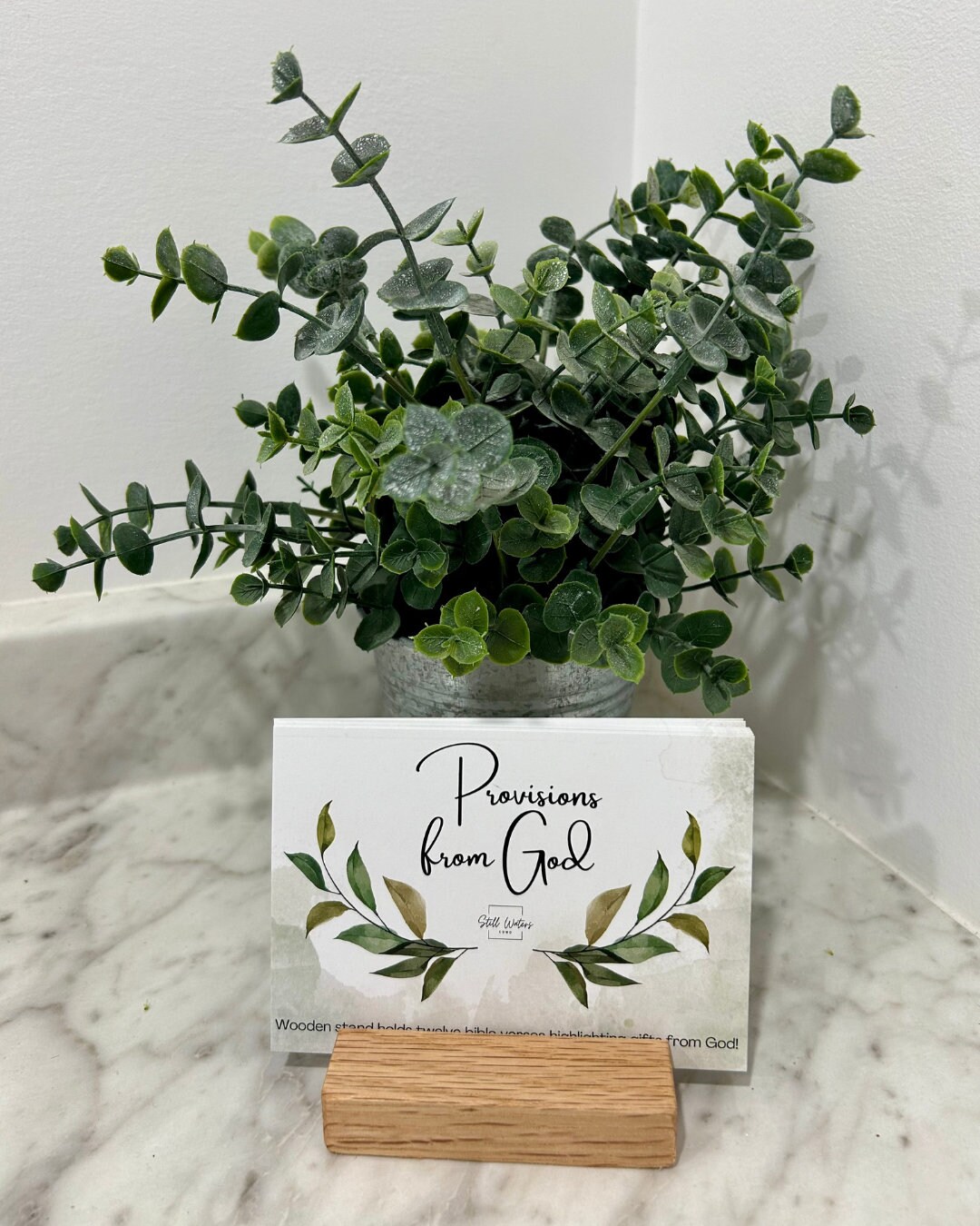 Provisions From God Display Cards, Handmade Wooden Stand, 12 ...