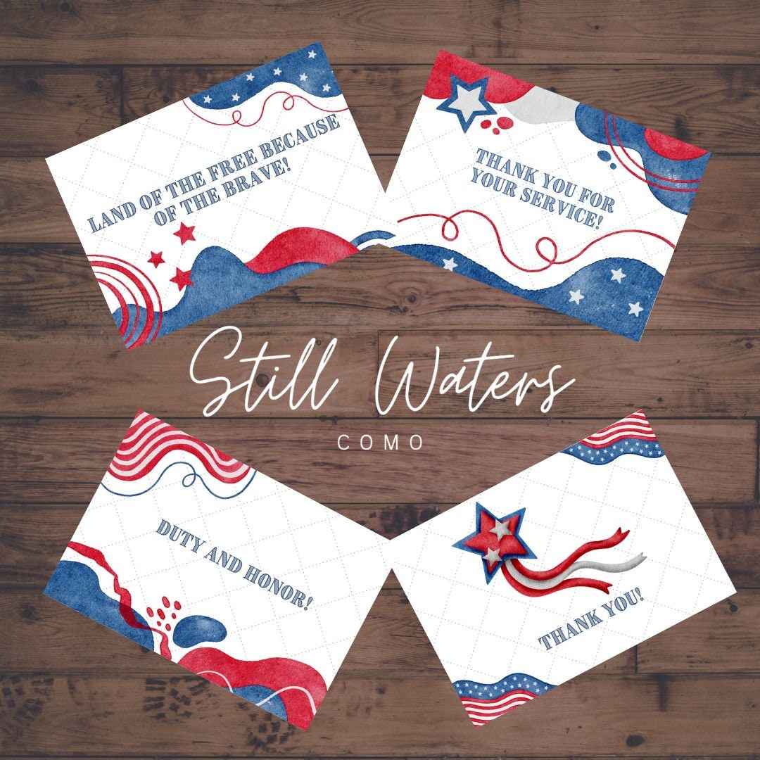Military and Veterans Day Thank You Note Cards - Etsy