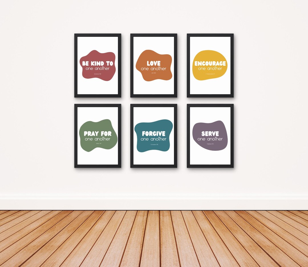 One Another Bible Verse Posters for Kids, Playroom Posters, Digital ...