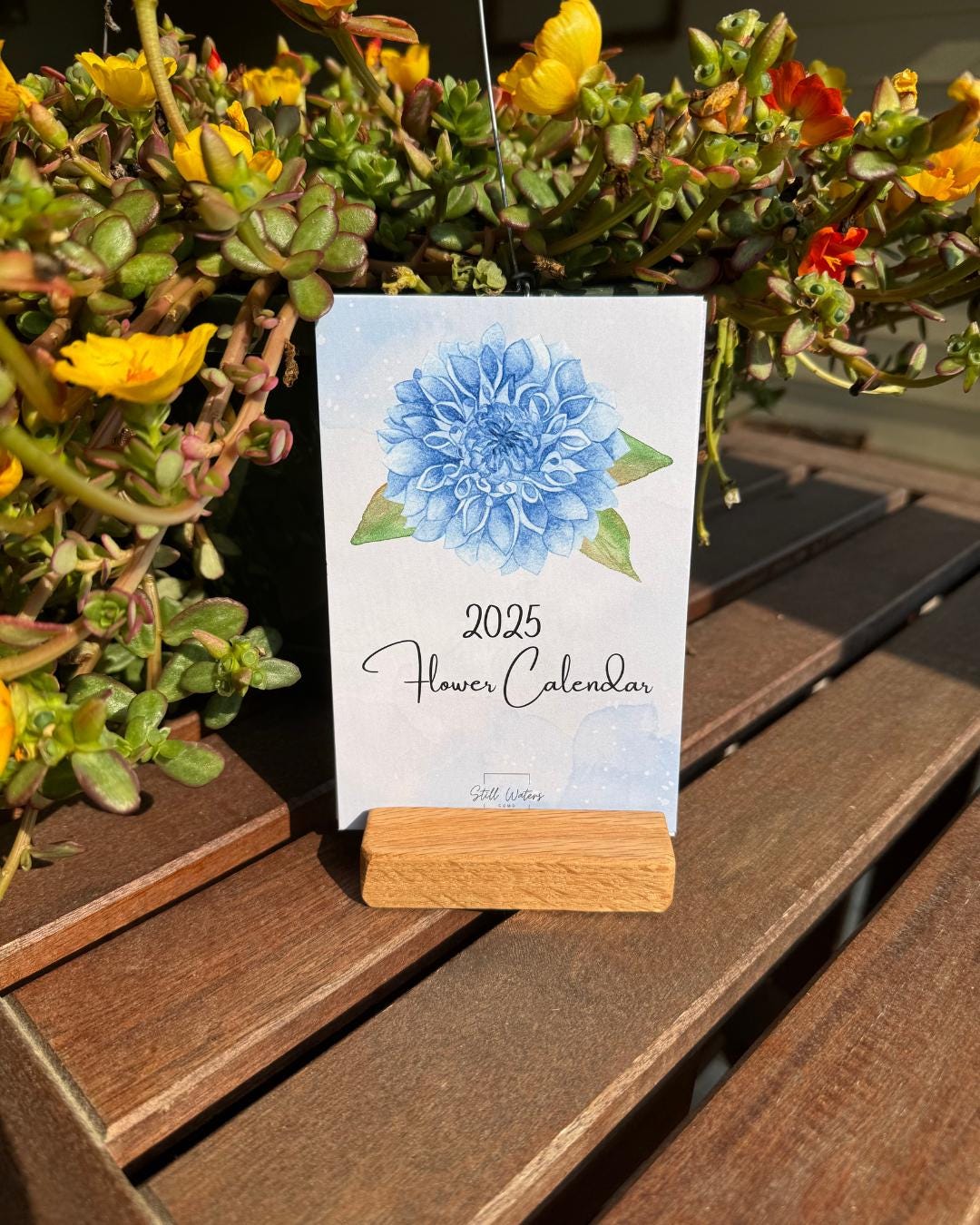 Watercolor Flower 2025 Desk Calendar, Christmas Gift, 12 Unique Flower ...