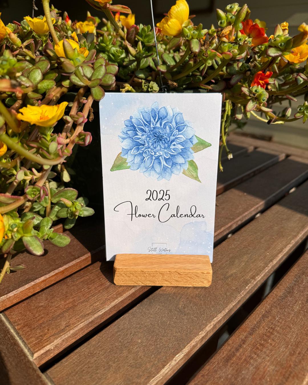 Watercolor Flower 2025 Desk Calendar, Christmas Gift, 12 Unique Flower ...