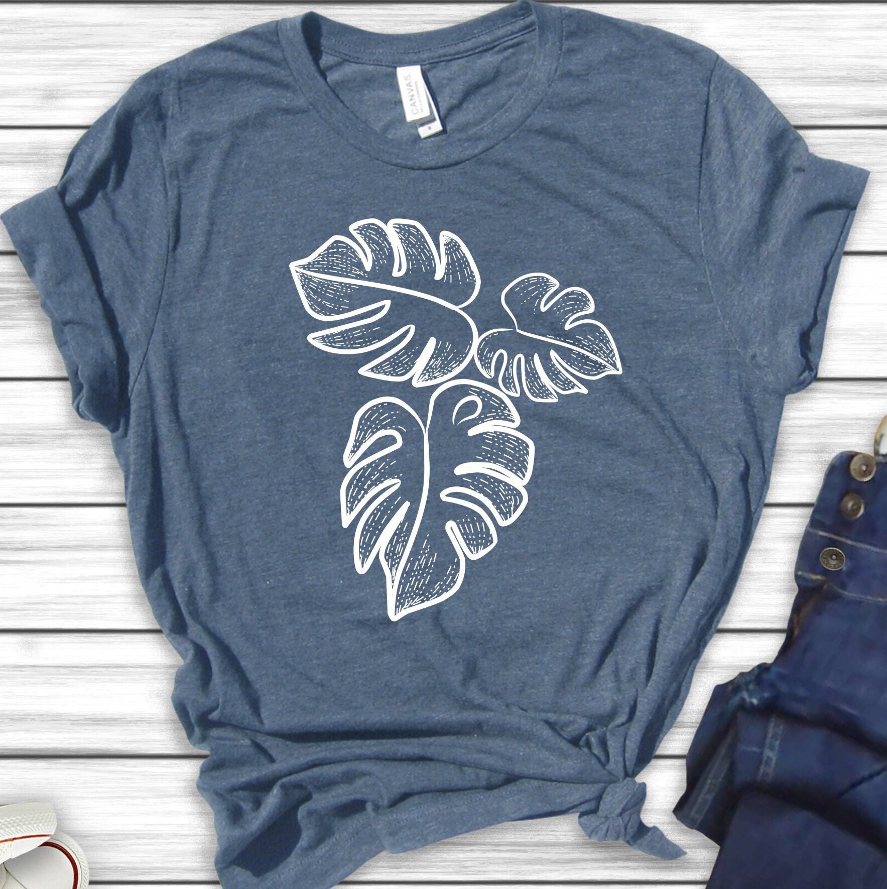 Monstera Leaf Shirt, Plant Lover Gift, Botanical T-shirt, Houseplant ...