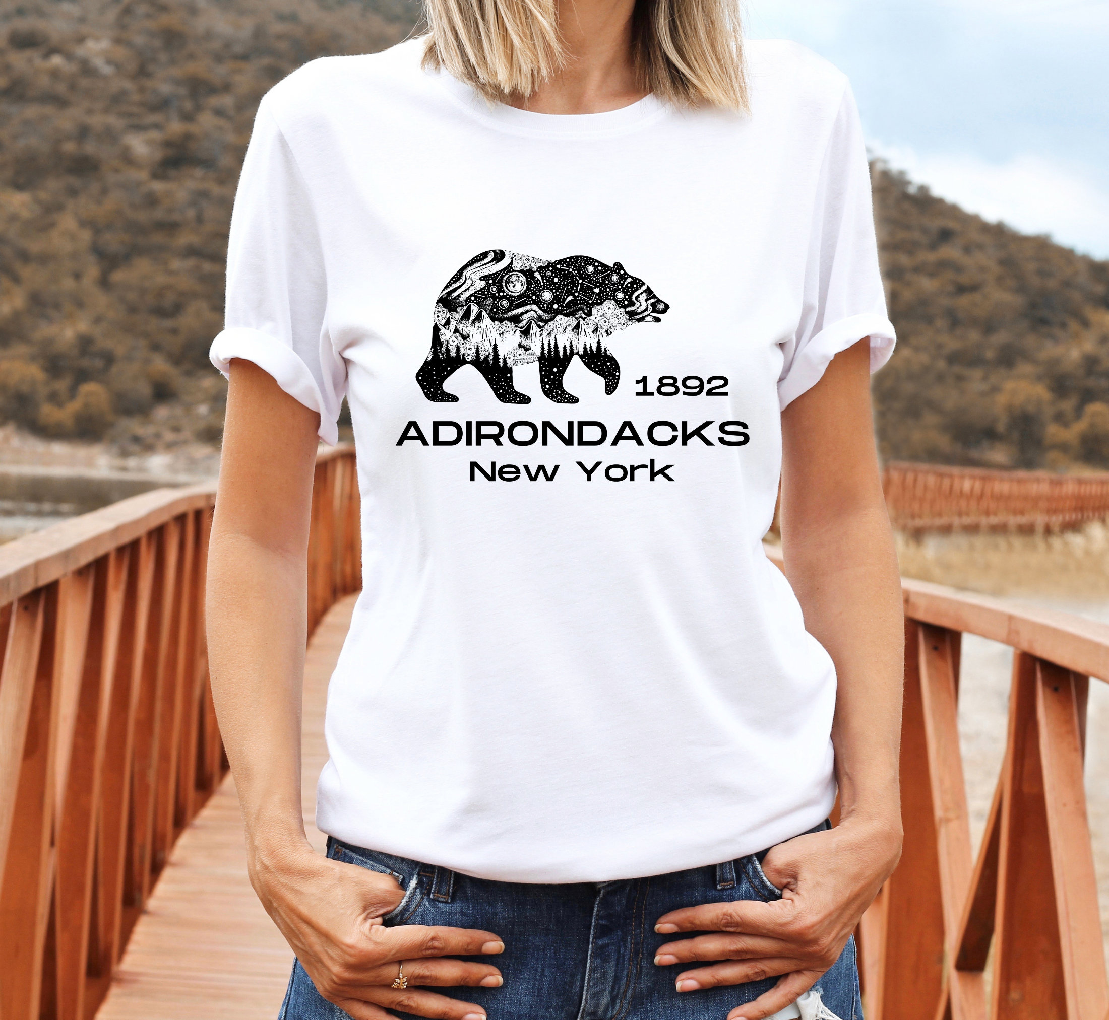 Adirondacks Mountains Shirt, Retro Upstate New York Camping Tee, ADK ...
