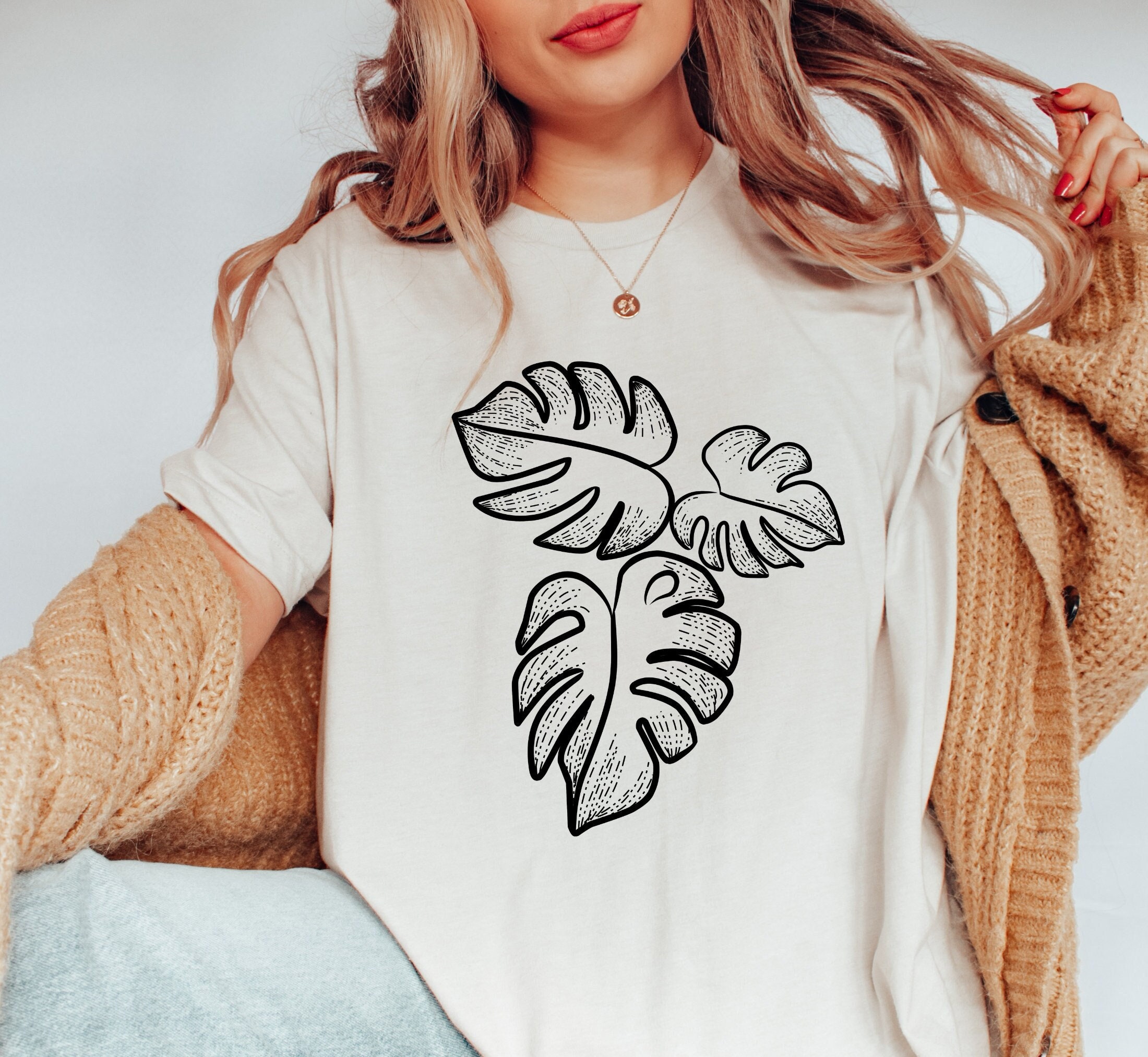 Monstera Leaf Shirt, Plant Lover Gift, Botanical T-shirt, Houseplant ...