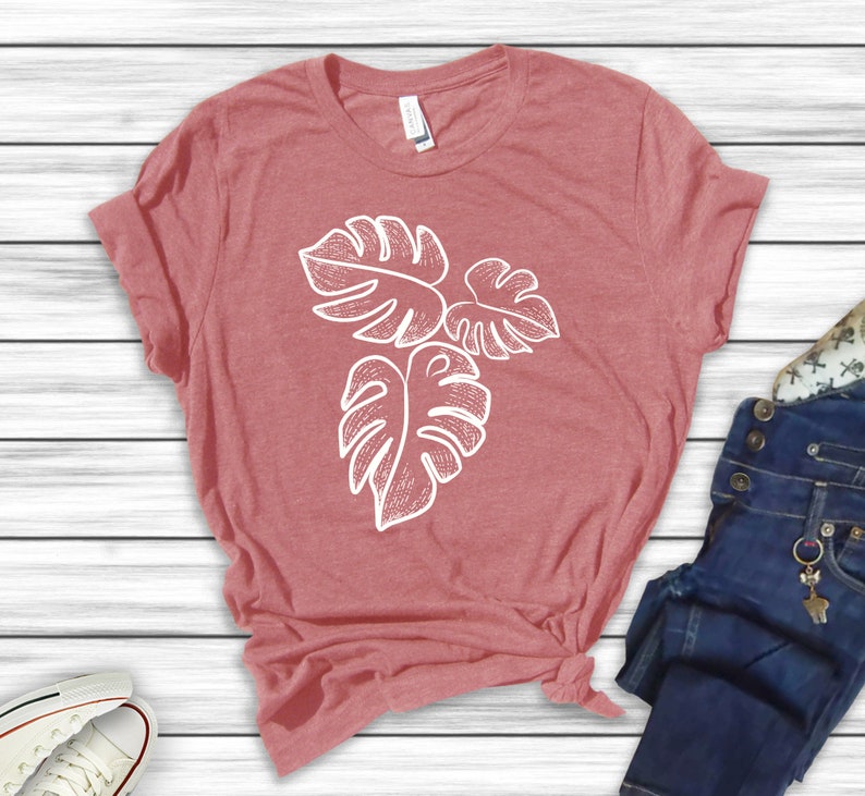 Monstera Leaf Shirt, Plant Lover Gift, Botanical T-shirt, Houseplant ...
