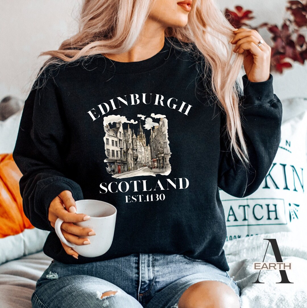 Retro Edinburgh Sweatshirt Scotland Sweater Travel Scotland Sweatshirt ...