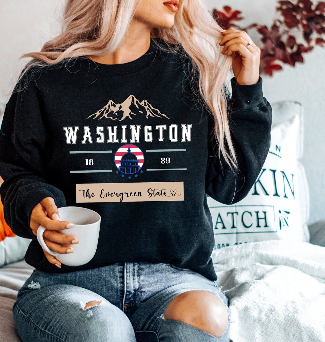 Washington State Sweatshirt: Evergreen State Traveler Gift - Etsy UK