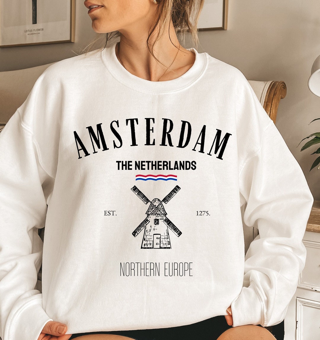 Amsterdam Sweatshirt: Holland Dutch Tulip Crewneck, Traveler Gift - Etsy