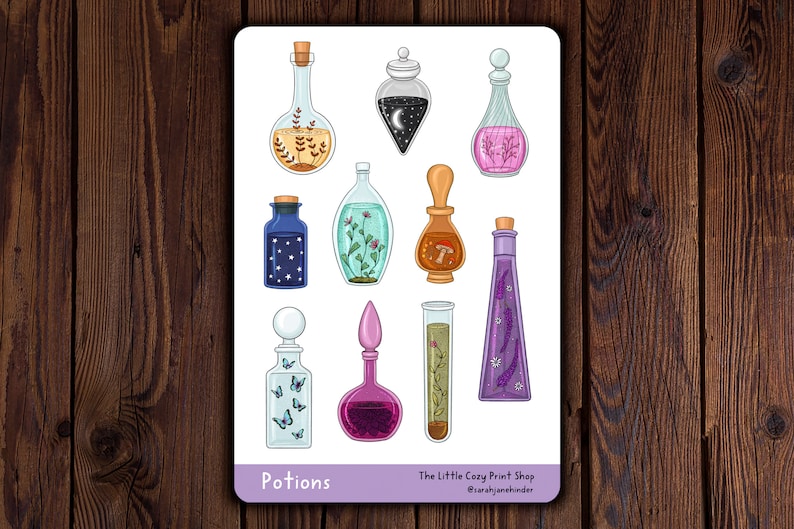 Sticker Sheet Potions Bullet Journal Stickers, Planner Stickers, Journal Stickers, Witchcraft ...