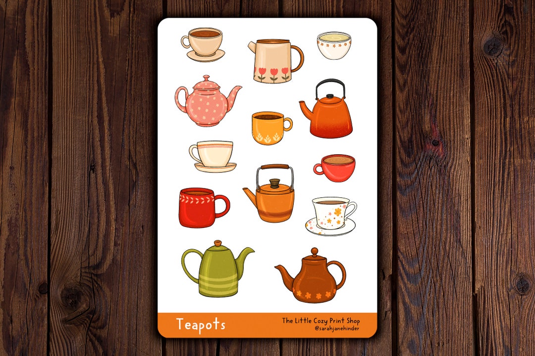 Sticker Sheet Teapots Bullet Journal Stickers, Planner Stickers ...