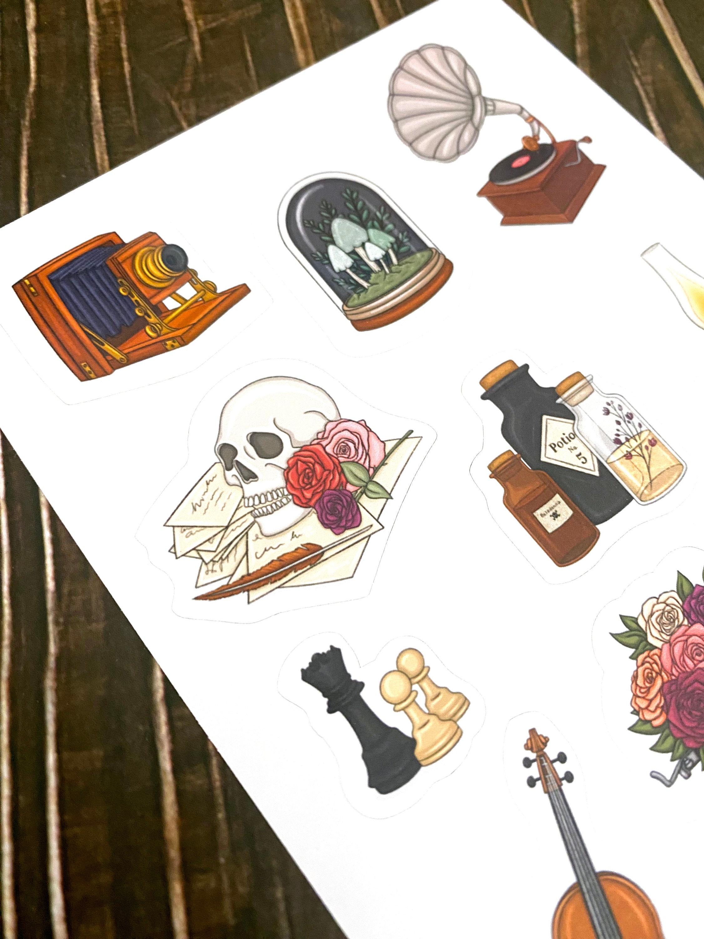 Sticker Sheet Dark Academia Bullet Journal Stickers, Planner Stickers ...