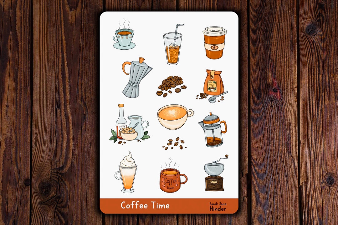 Sticker Sheet Coffee Bullet Journal Stickers, Planner Stickers ...
