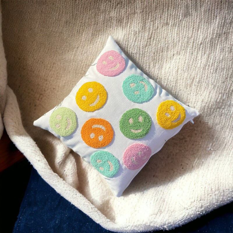 Smiley Face Pillow - Etsy