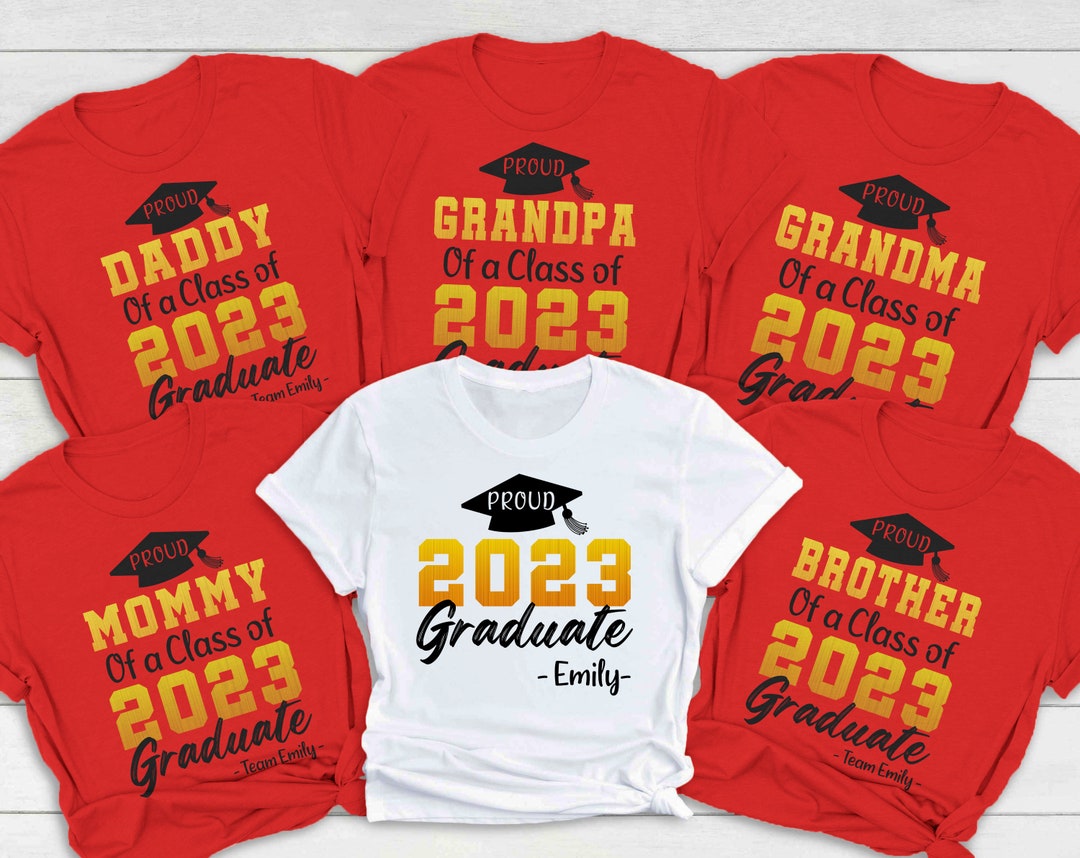 Proud Family of Graduate Matching Shirts, Graduation 2023 Proud Mom Dad, Class of 2023 Family ...
