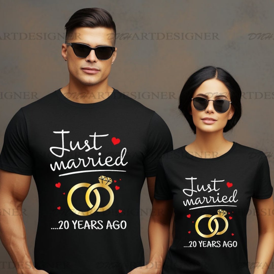 Personalized Just Married Shirts, Husband and Wife Couples Honeymoon T ...