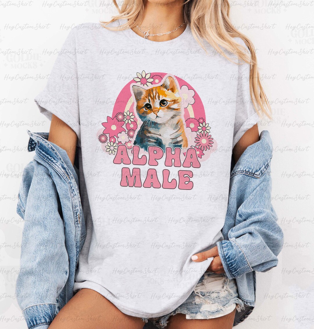 Alpha Male Cat Meme Shirt, Alpha Male Shirt, Cheeky Cat Funny Shirt ...
