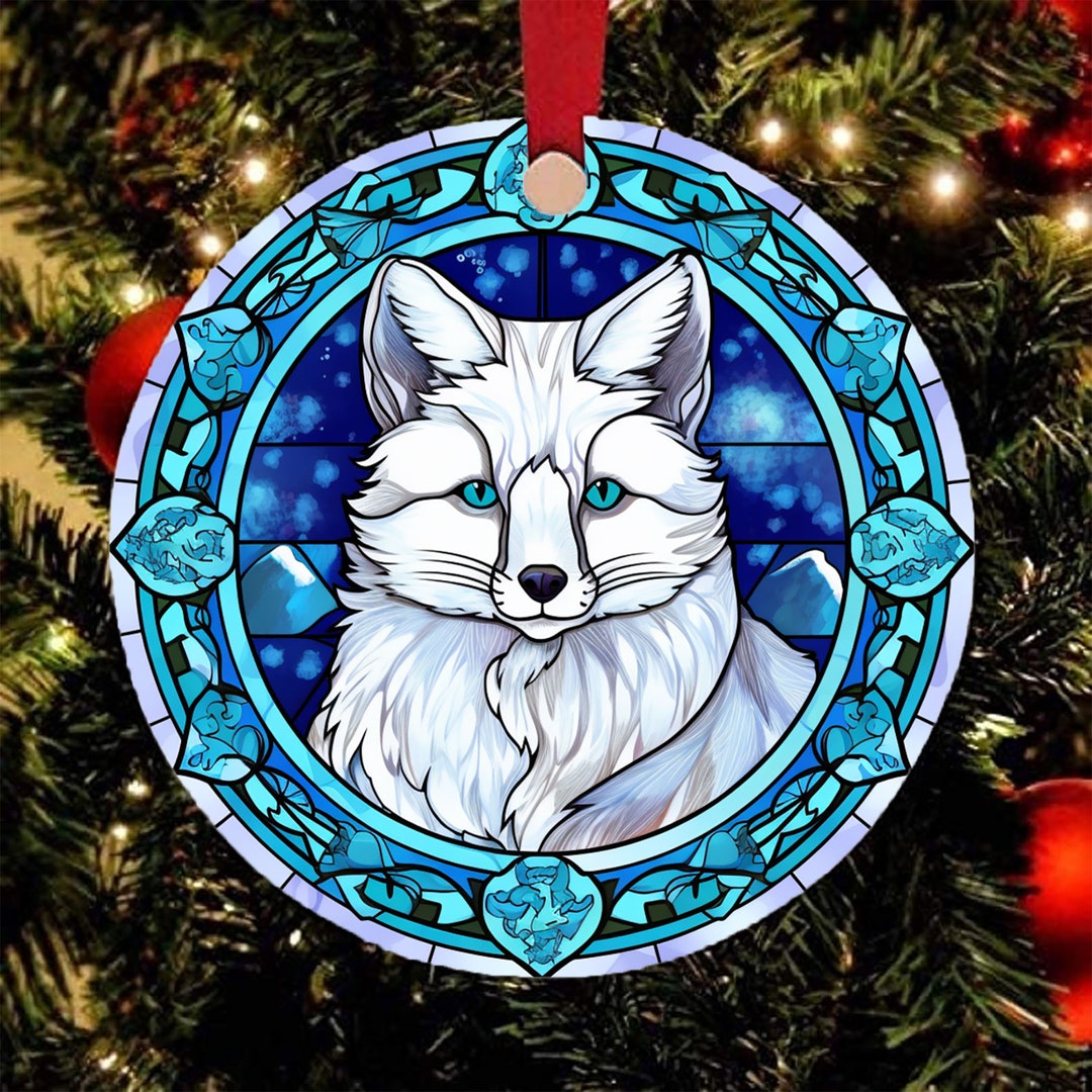 Christmas Wolf Stained Glass Ornament, Gift Wolf Lover, Native American ...