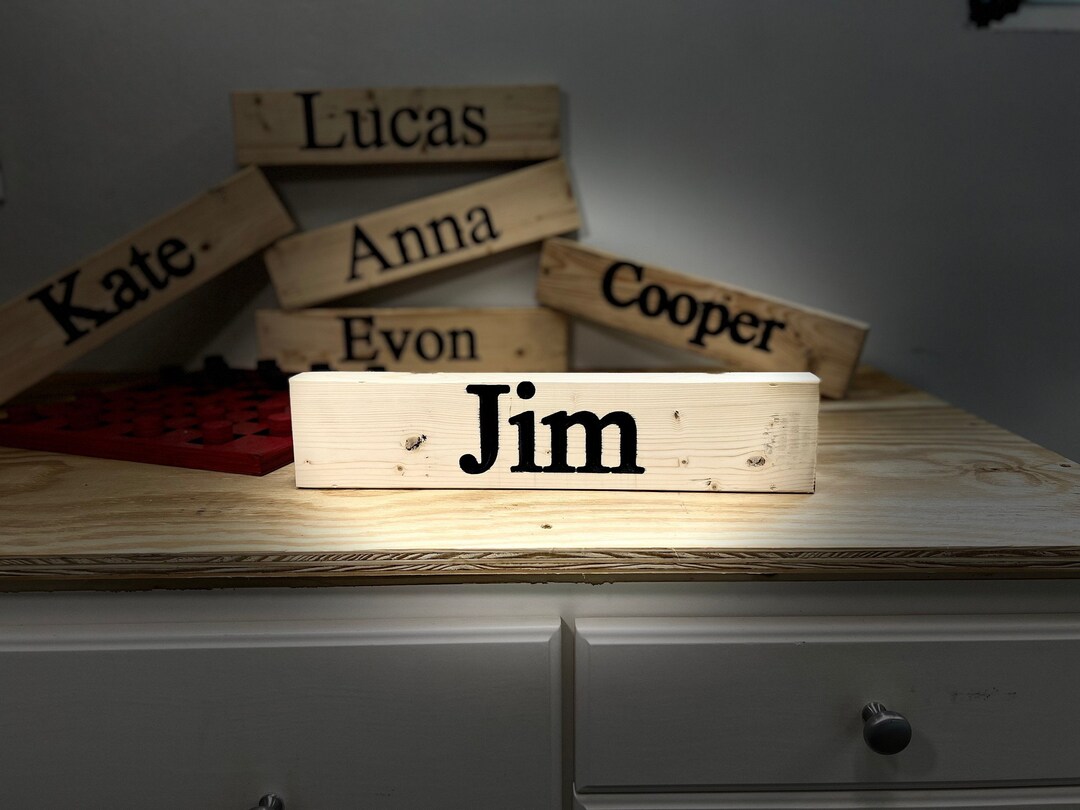 2X4 Name Plate - Etsy UK