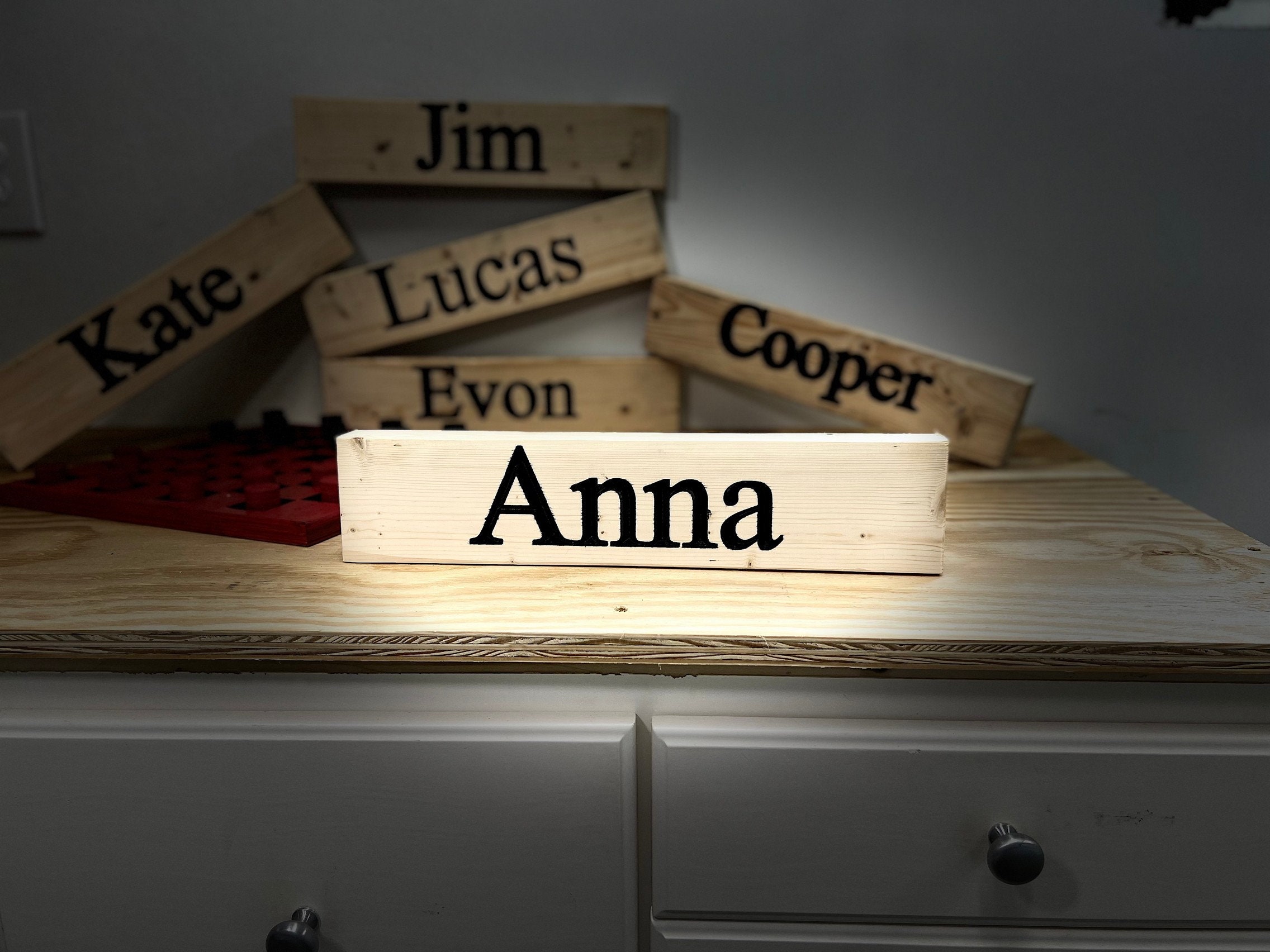 2X4 Name Plate - Etsy UK