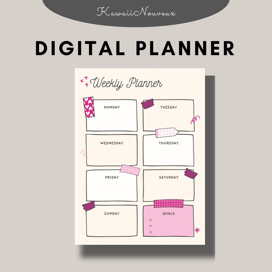 Weekly Planner Digital Download - Etsy