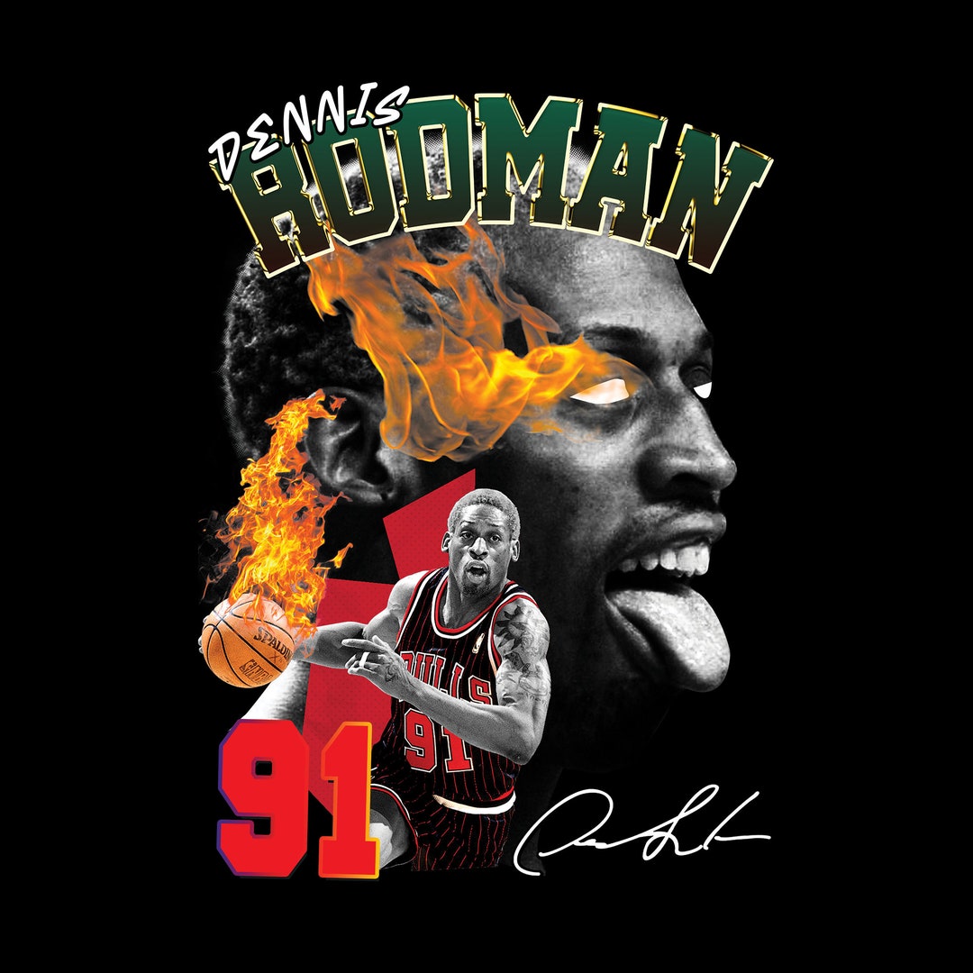 Dennis Rodman PNG Dennis Rodman Graphic Tee Basketball Png - Etsy