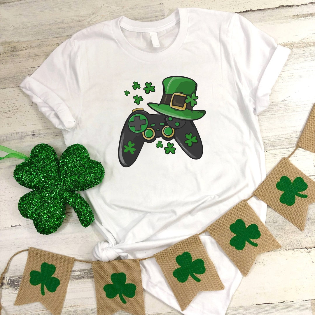 Video Game St Patricks Day Shirt, Shamrock T-shirt for Gamer Boys ...