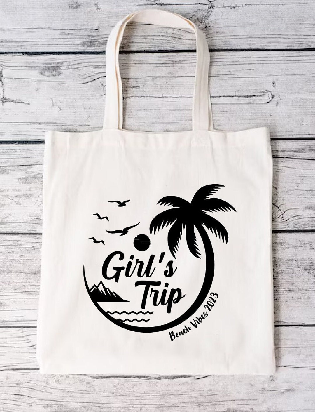 Girls Trip Beach Vibes 2023 Tote Bag, Matching Tote Bags for Bff's ...