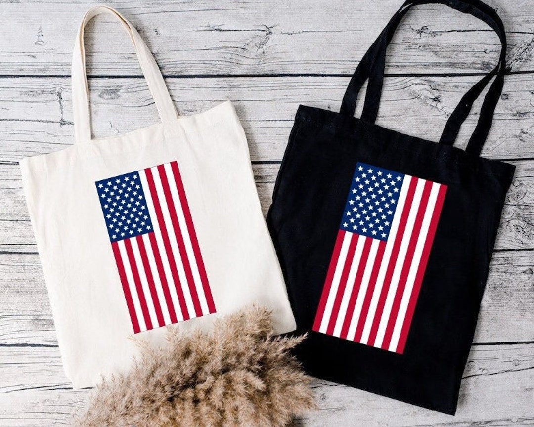 American Flag Tote Bag, Patriotic Tote Bag, 4th of July Gifts, American ...