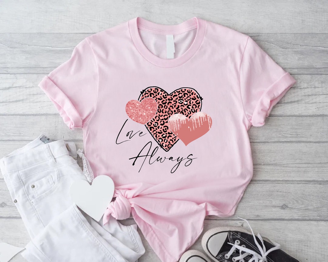 Leopard Heart Shirt, Cute Valentines Day Shirt, Valentine Heart Tee ...
