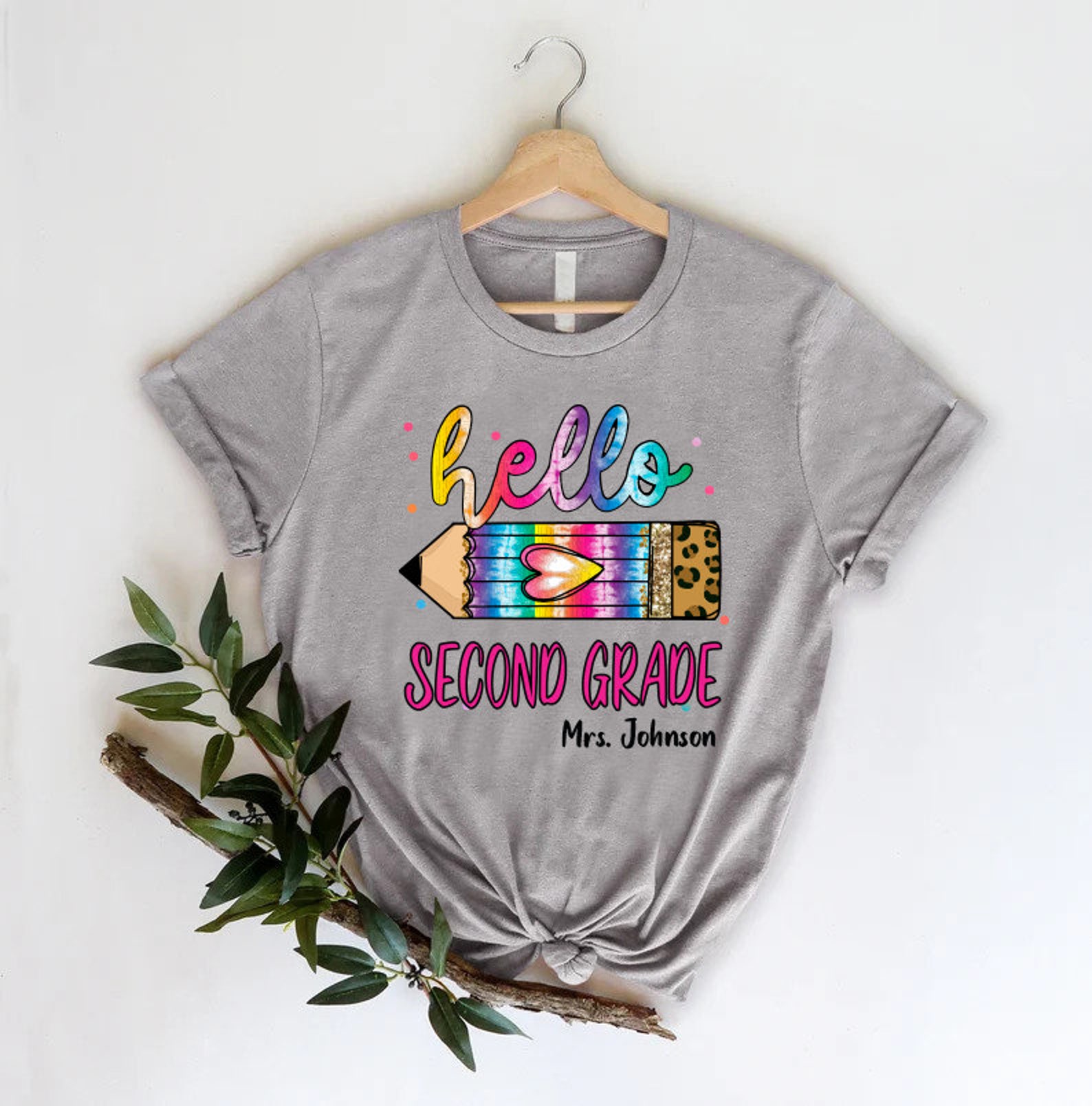 Custom Hello Second Grade Teacher Shirt, Back to School Outfit, 2nd ...