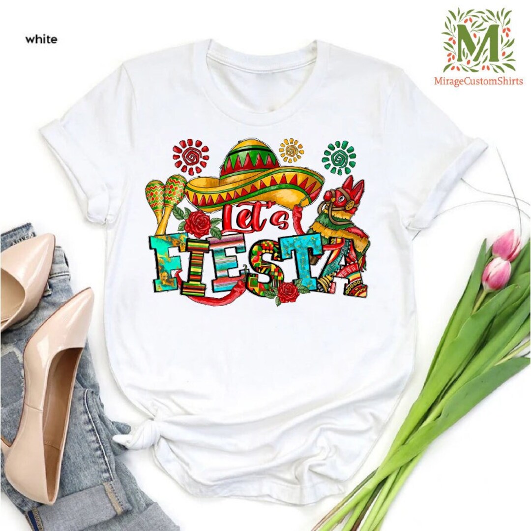 Mexican Fiesta Party Shirt, Let's Fiesta T-shirt, Fiesta Bachelorette ...