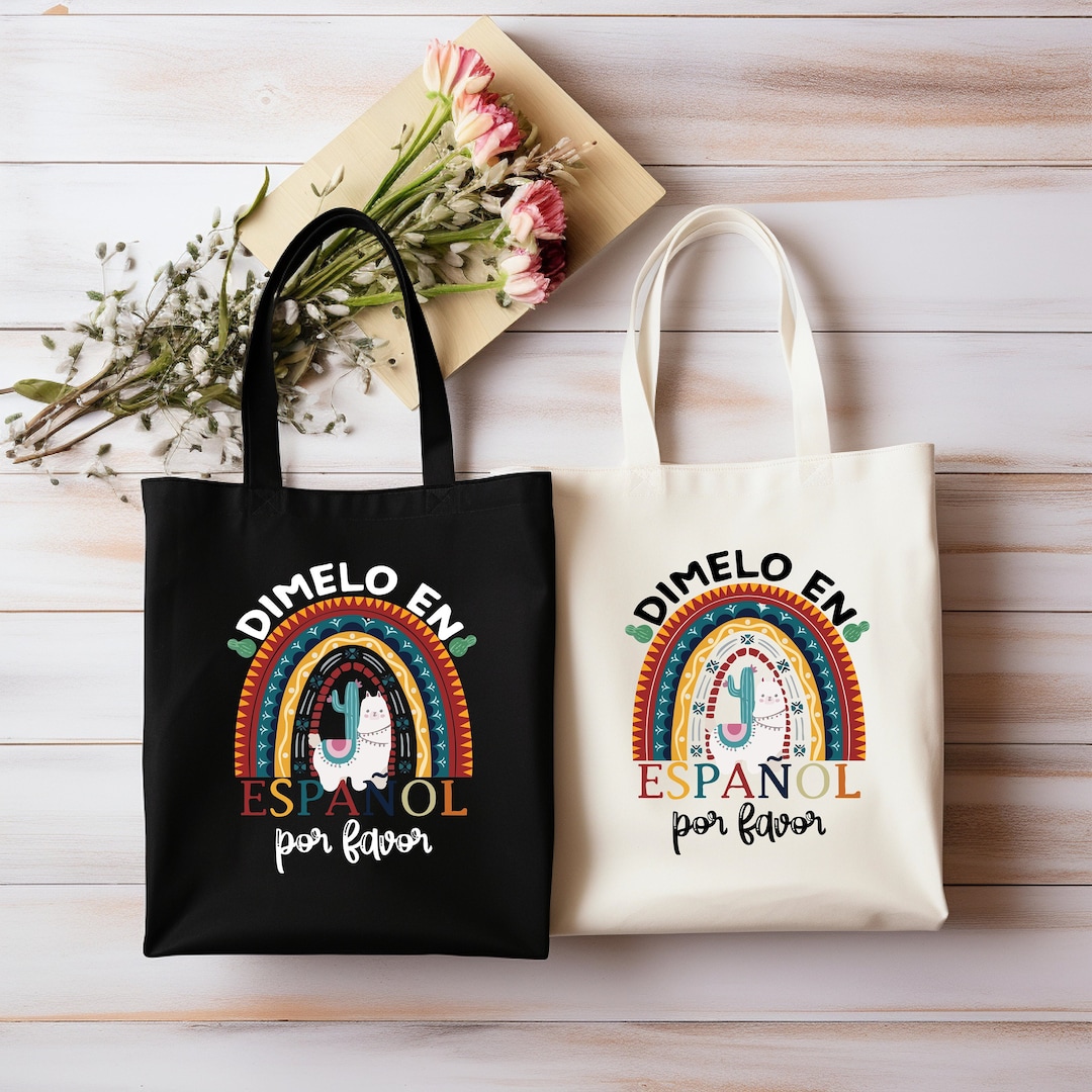 Mexican Rainbow Llama Bag,spanish Teacher Tote Bag,dimelo En Espanol ...