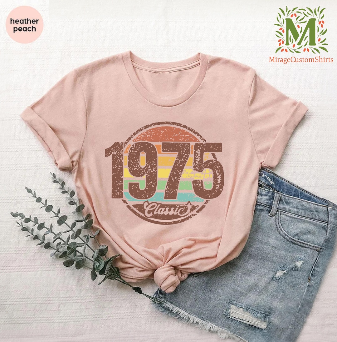Retro 1975 T Shirt, 50th Birthday Shirt, 50th Birthday Gift for Women Men, 1975 Classic Tee ...