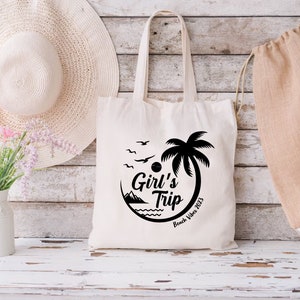 Girls Trip Beach Vibes 2023 Tote Bag, Matching Tote Bags for Bff's ...