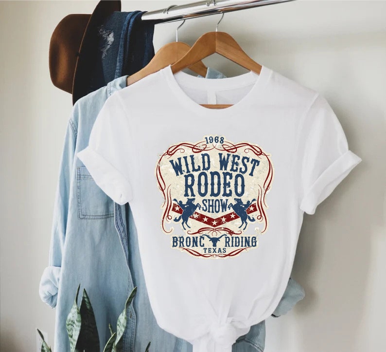 Wild West Rodeo Show Shirt, Western Cowgirl T-shirt, Retro Rodeo Shirt ...