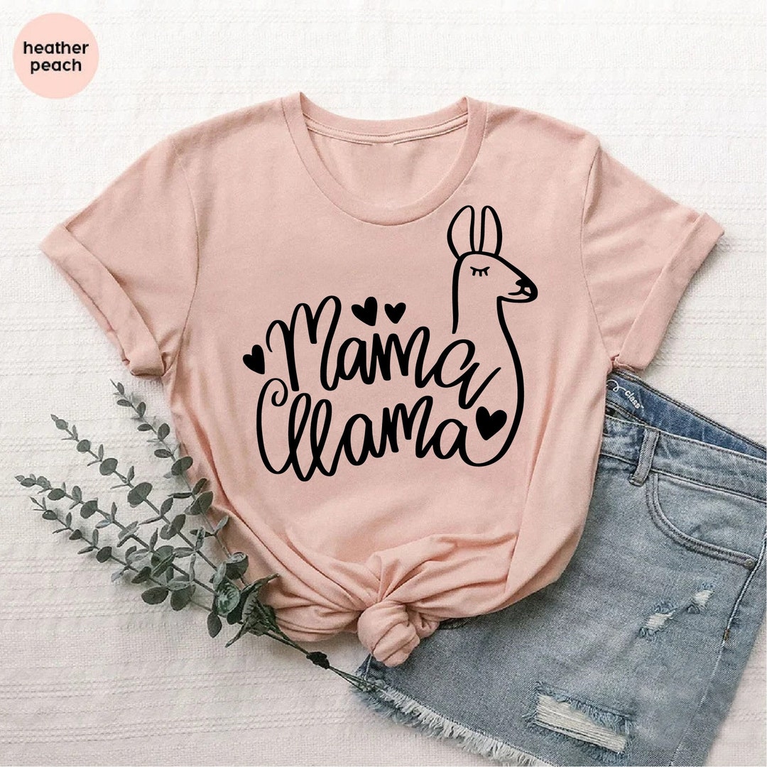 Llama Lover Shirt for Mom, Mama Llama Tshirt, Funny Mama Shirt, Funny ...