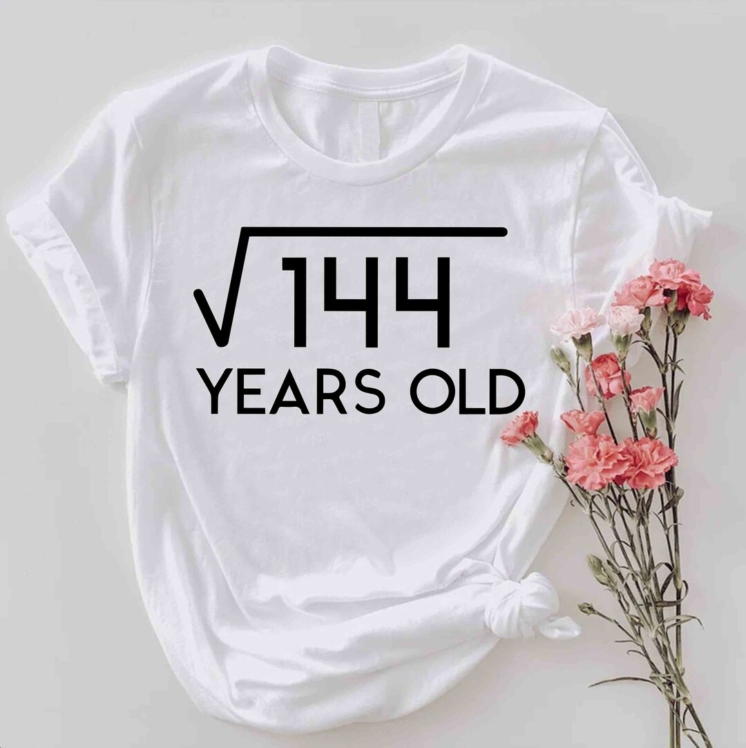 Square Root 144 Year Old Shirt,birthday Shirt, 12 Year Old Tee, Subtle ...