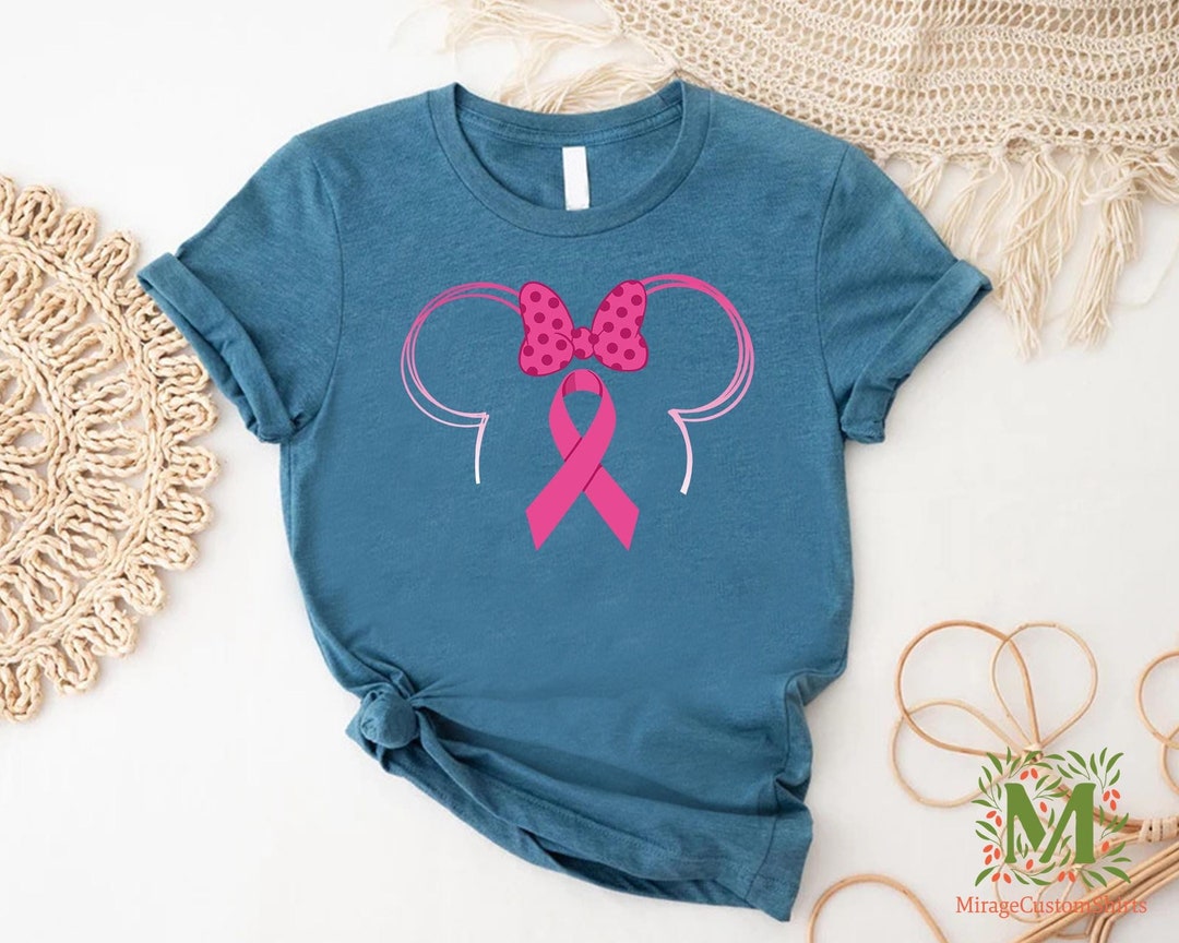 Pink Ribbon Disney Breast Cancer Tshirt, Minnie Mouse Breast Cancer Tee ...