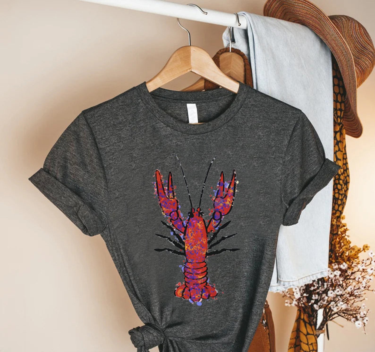 Watercolor Crawfish Shirt,crawfish T-shirt, Crawfish Season Outfit ...