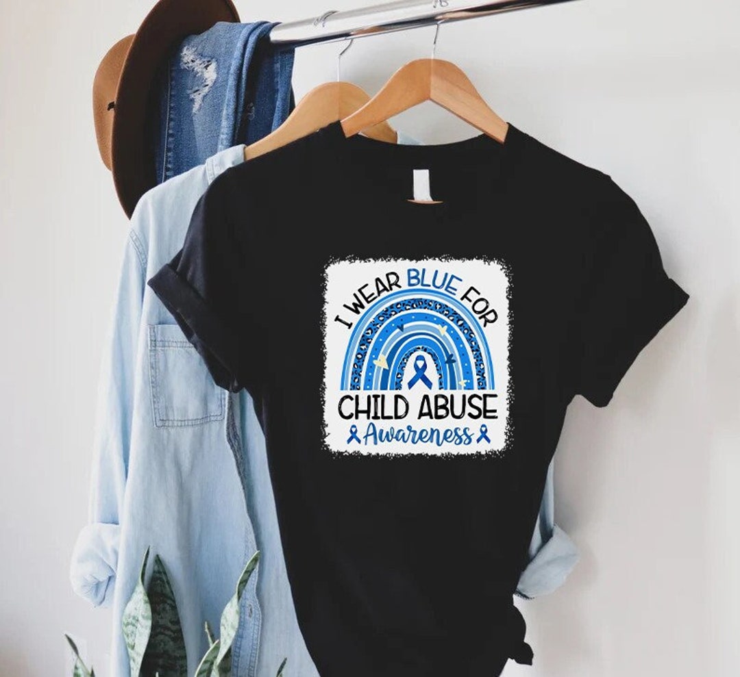 Child Abuse Awareness Shirt, Blue Ribbon Shirt, Rainbow Awareness T ...