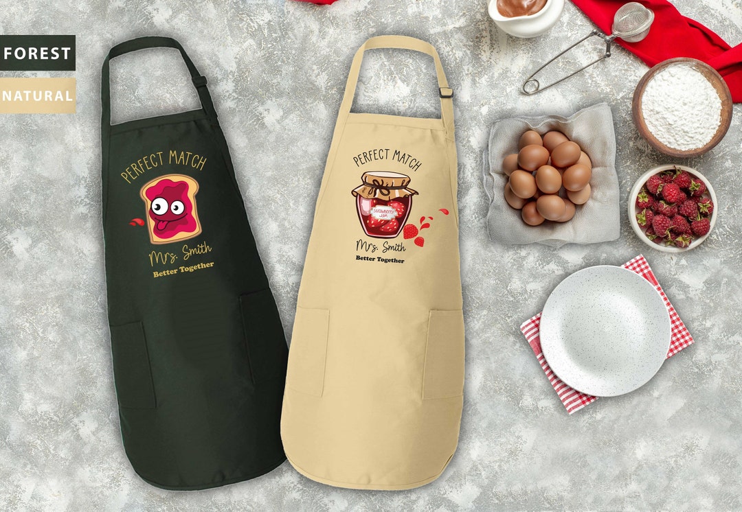 Funny Personalized Aprons for Couples, Matching Kitchen Apron for ...