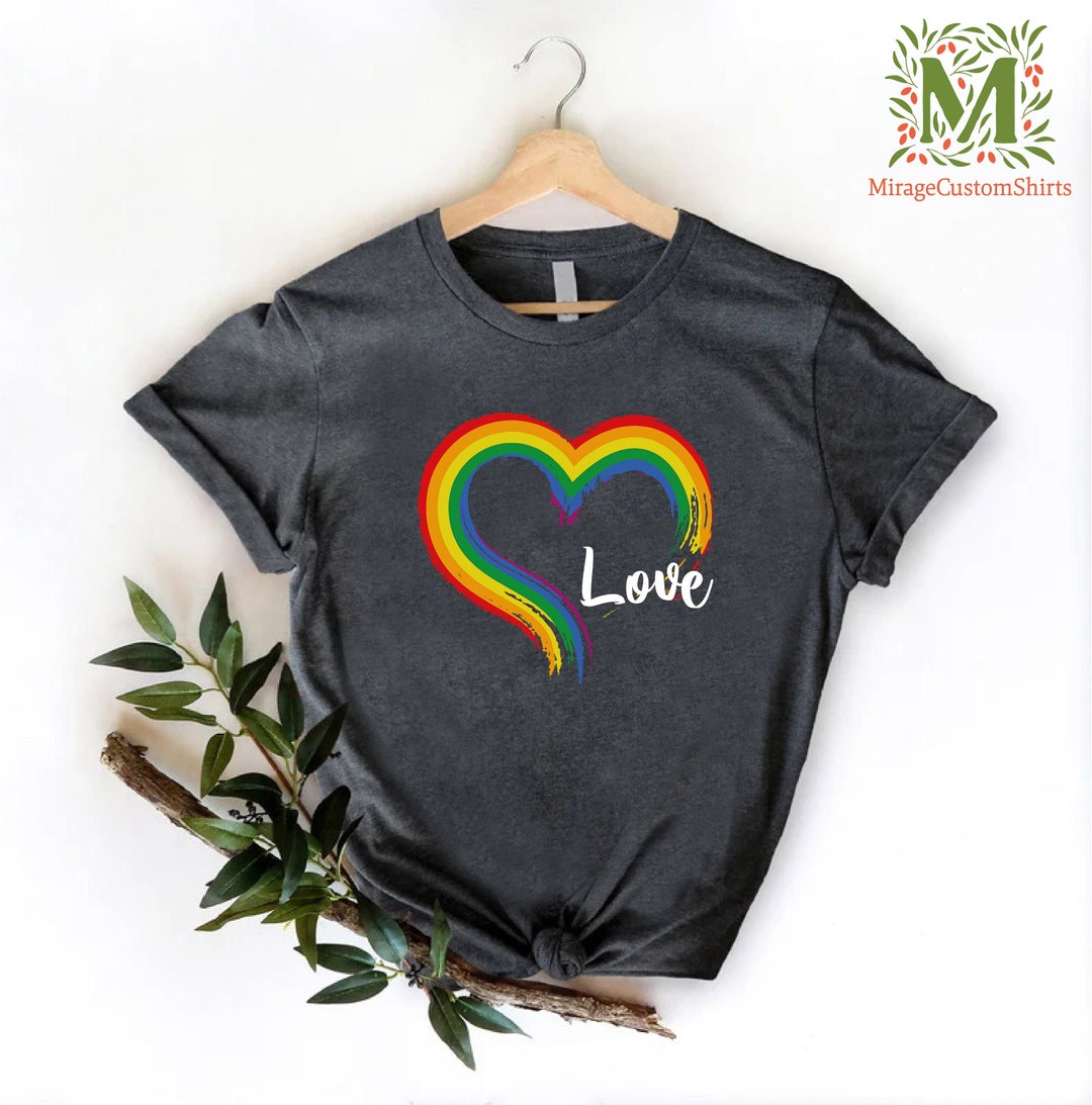 Pride Rainbow T-shirt,lgbtq Rainbow Love Shirt,pride Heart Shirt,lgbt ...