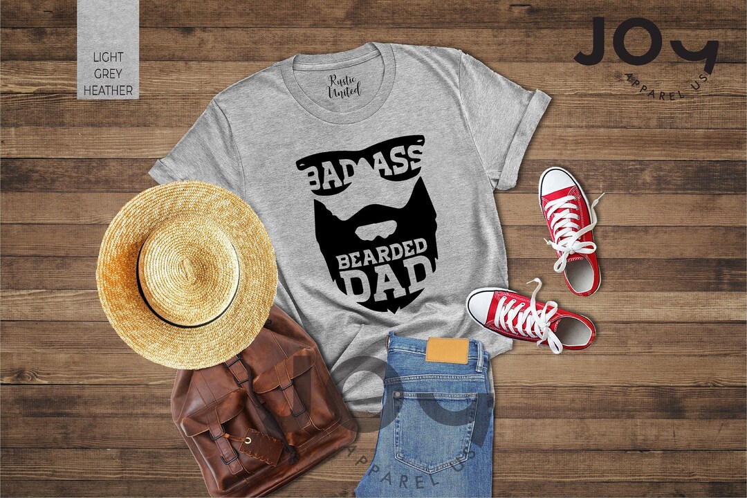 Badass Bearded Dad Shirt, Fathers Day Shirt, Funny Dad Shirt, Bearded ...