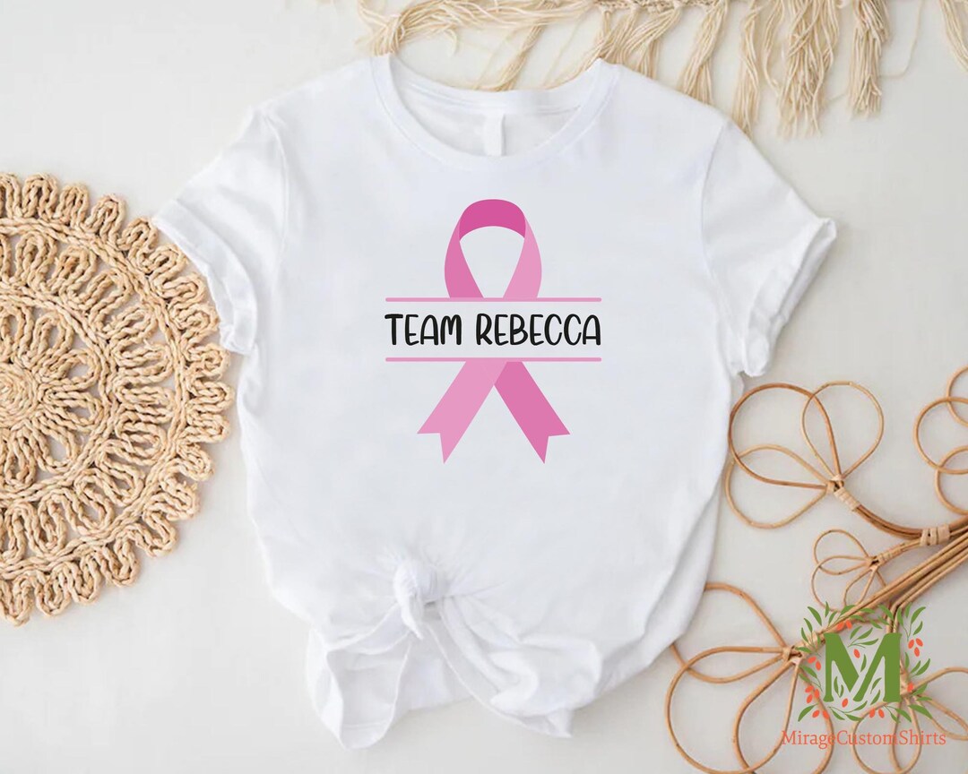 Breast Cancer Support Team Shirt, Custom Breast Cancer Family Tshirt ...