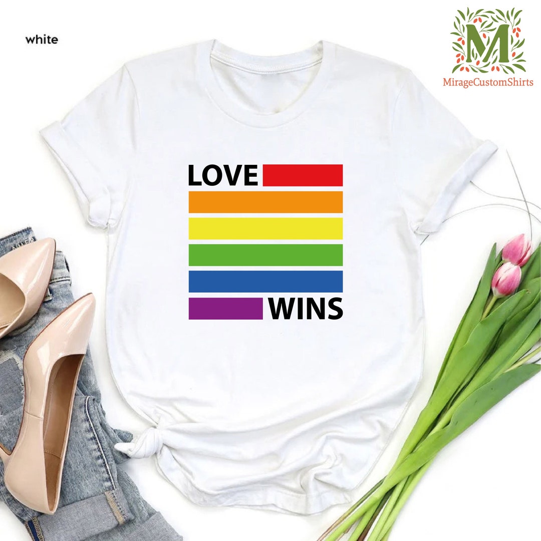 Love Wins Tshirt,lgbtq+ Shirt,love is Love Shirt,rainbow Pride Shirt ...