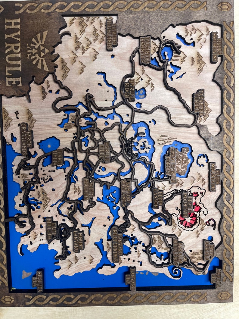 Zelda Hyrule Map breath of the Wild - Etsy