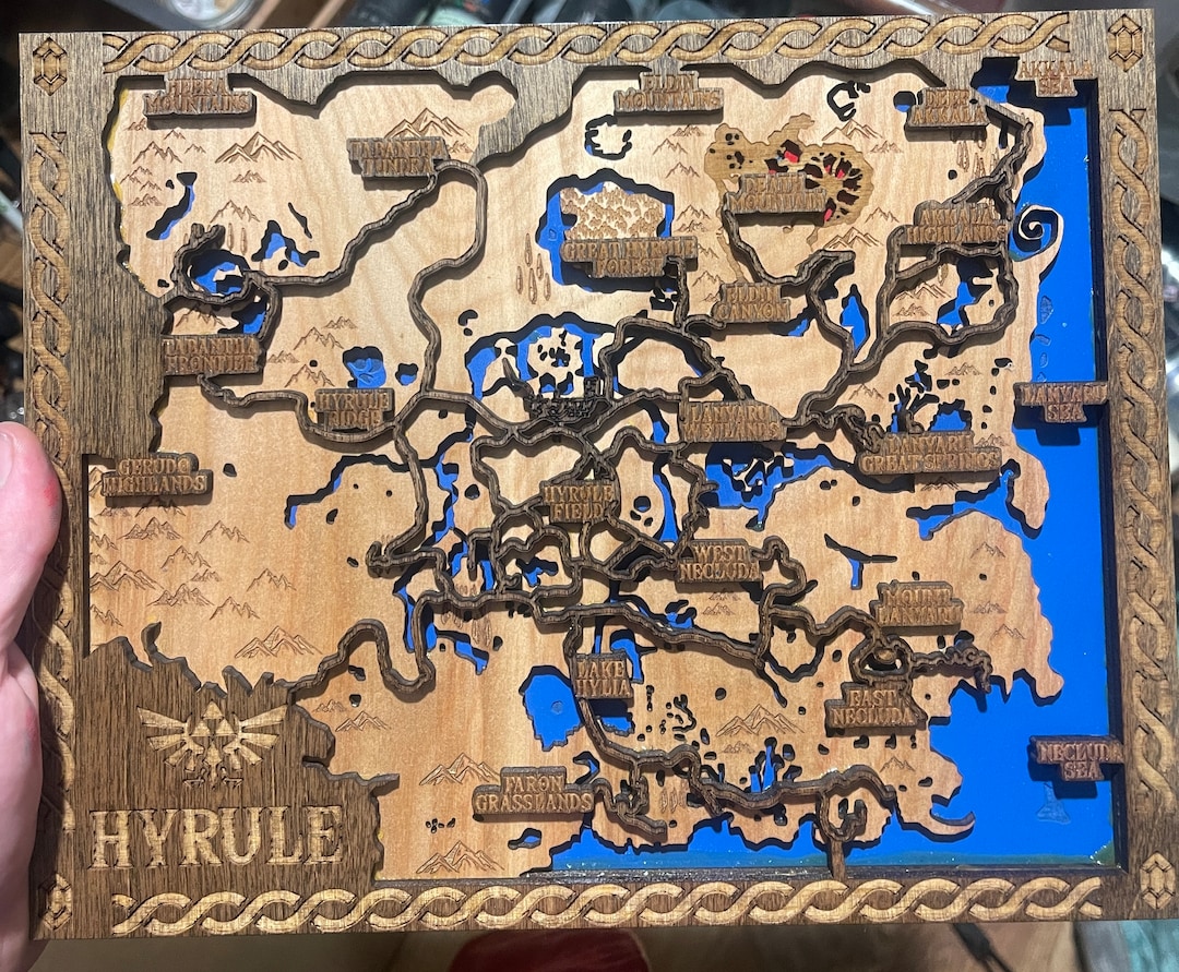 Zelda Hyrule Map breath of the Wild - Etsy