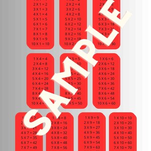 Dyslexia Friendly Times Tables 5 Colors - Etsy